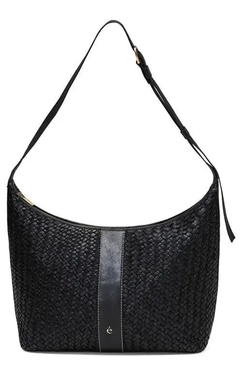 ECOTORIE Frisco Woven Shoulder Bag - Black