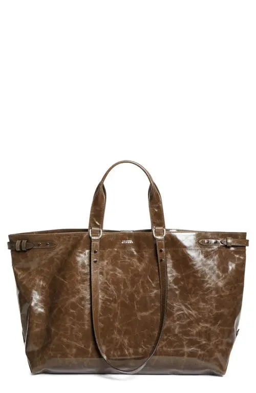 Isabel Marant Winna Leather Tote - Moss Green