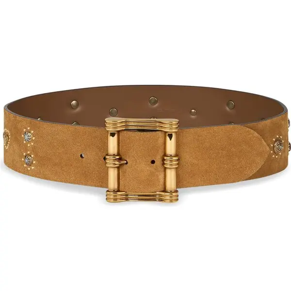 Etro Studded Suede Belt - Brown