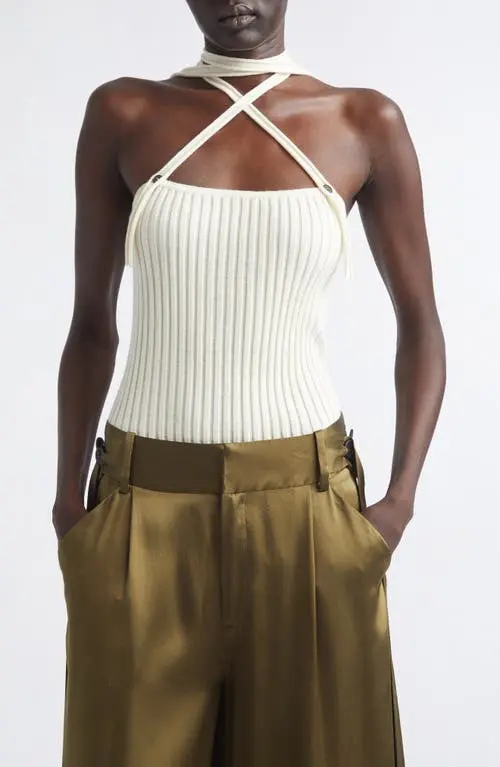 AISLING CAMPS Convertible Merino Wool Camisole - Ivory