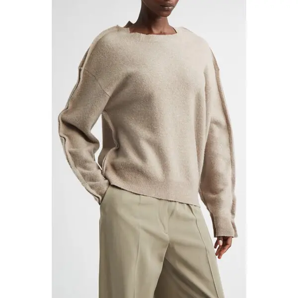 AISLING CAMPS Sculpted Wool Blend Pullover Sweater