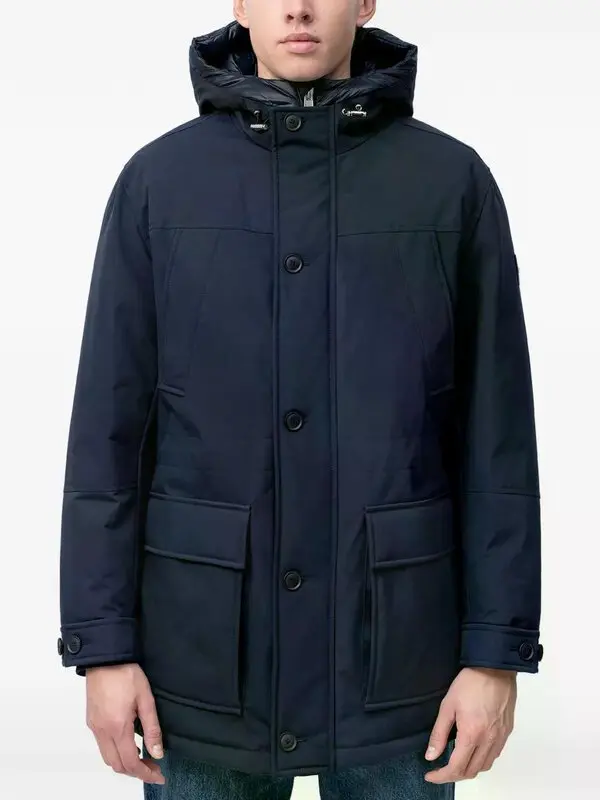 BOSS Button Hooded Jacket - Blue