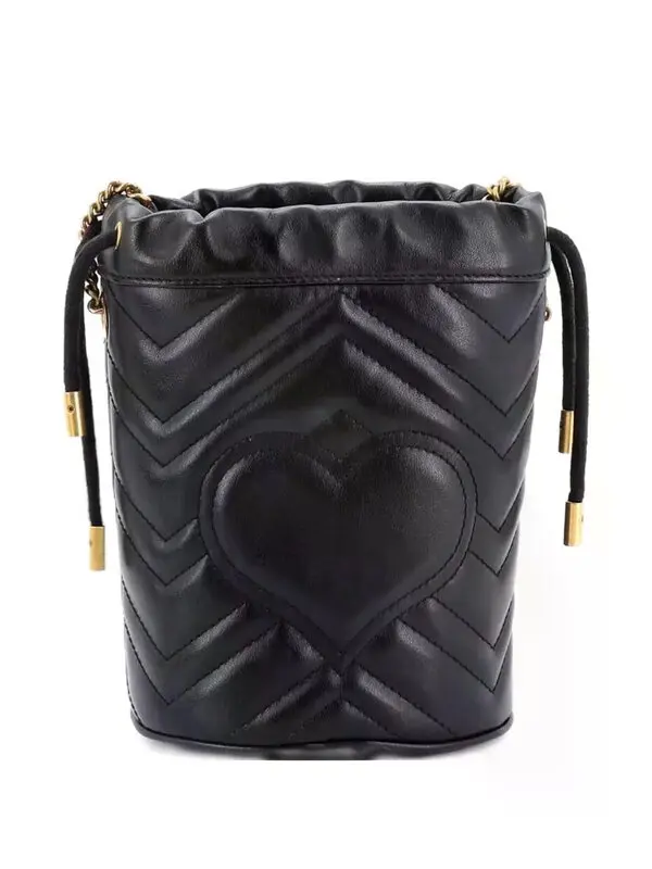 Gucci Gg Marmont Matelassé Leather Mini Bucket Bag - Black