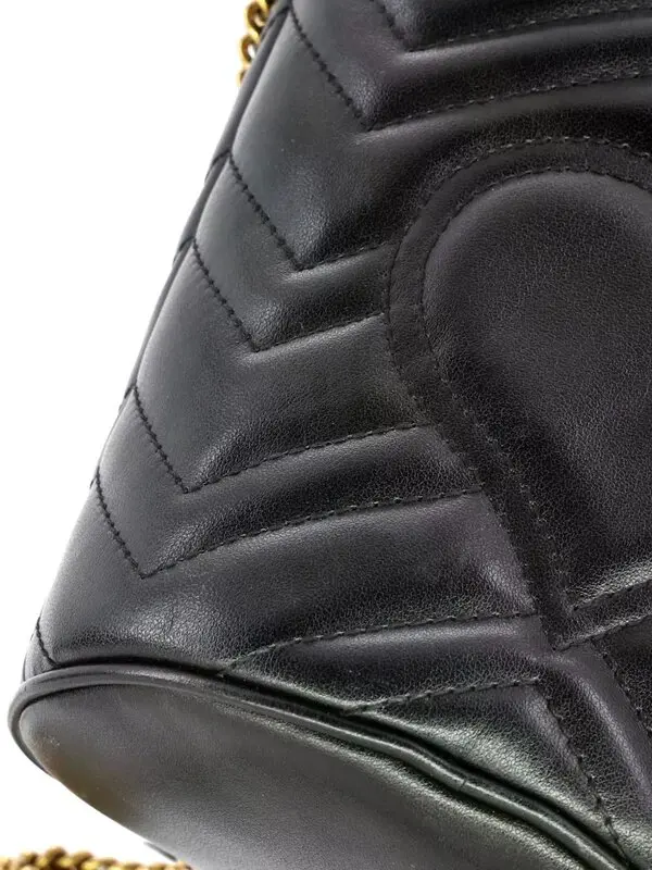 Gucci Gg Marmont Matelassé Leather Mini Bucket Bag - Black