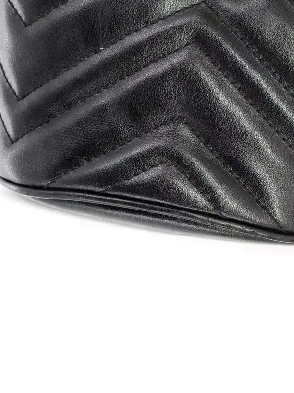 Gucci Gg Marmont Matelassé Leather Mini Bucket Bag - Black