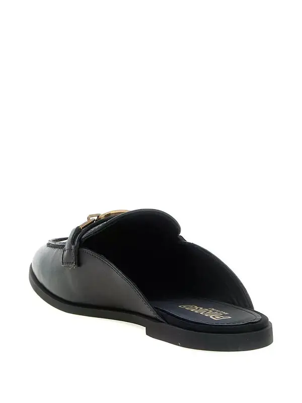 Pinko Naty 09 Logo Leather Sabot - Black