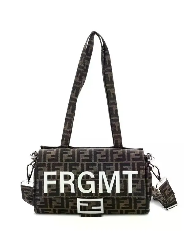 Fendi X Frgmt Foldable Baguette Zucca Canvas Shoulder Bag - Brown