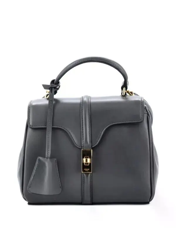 Celine 16 Mini Satchel Smooth Calfskin Top Handle Bag - Grey