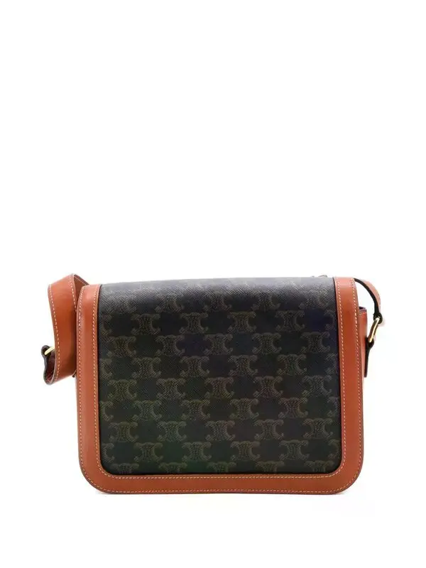 Celine Triomphe Coated Canvas Medium Shoulder Bag - Brown