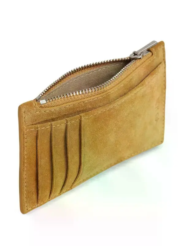 YU MEI Frank Zip-fastening Suede Wallet - Brown