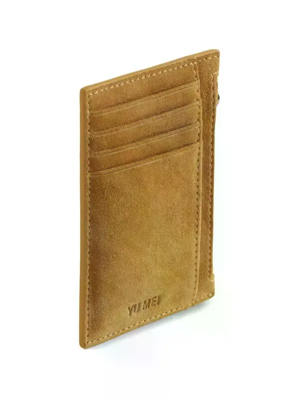 YU MEI Frank Zip-fastening Suede Wallet - Brown