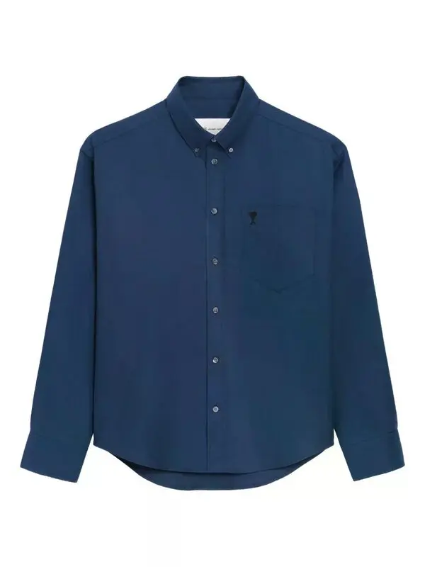 Ami De Coeur Logo-embroidered Shirt - Blue