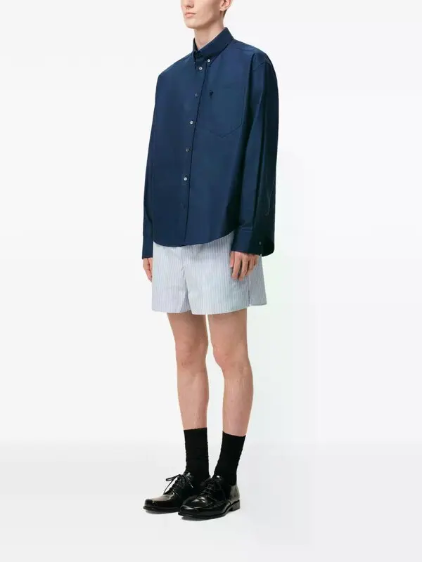 Ami De Coeur Logo-embroidered Shirt - Blue