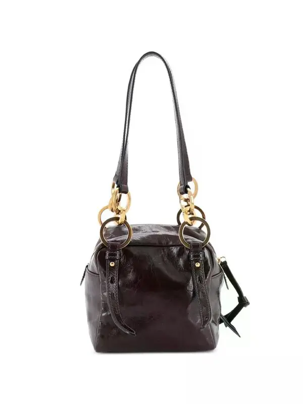 Prada Dangle Top Handle Leather Satchel - Brown