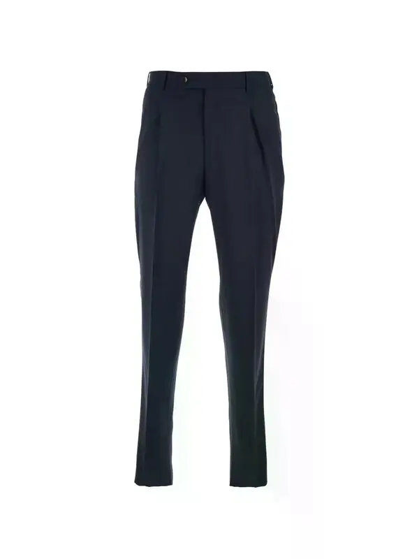 PT TORINO Virgin Wool Pleated Front Trousers - Blue