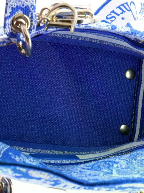 Dior Toile De Jouy Lady D-lite Embroidered Canvas Tote Bag