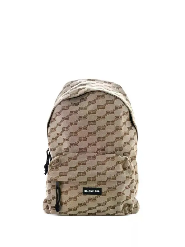 Balenciaga Signature Bb Logo Canvas Backpack