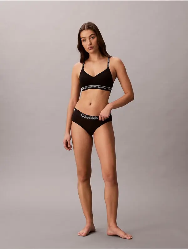 Calvin Klein Archive Logo Lightly Lined Wirefree Bralette - Black