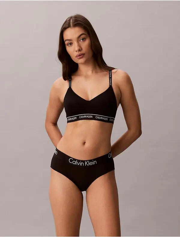 Calvin Klein Archive Logo Lightly Lined Wirefree Bralette - Black