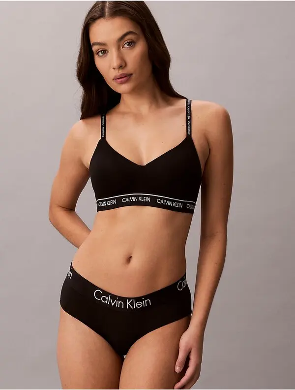 Calvin Klein Archive Logo Lightly Lined Wirefree Bralette - Black
