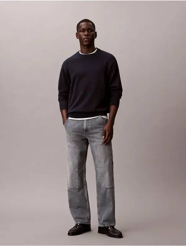 Calvin Klein Straight Leg Carpenter Jeans - Vintage Chrome
