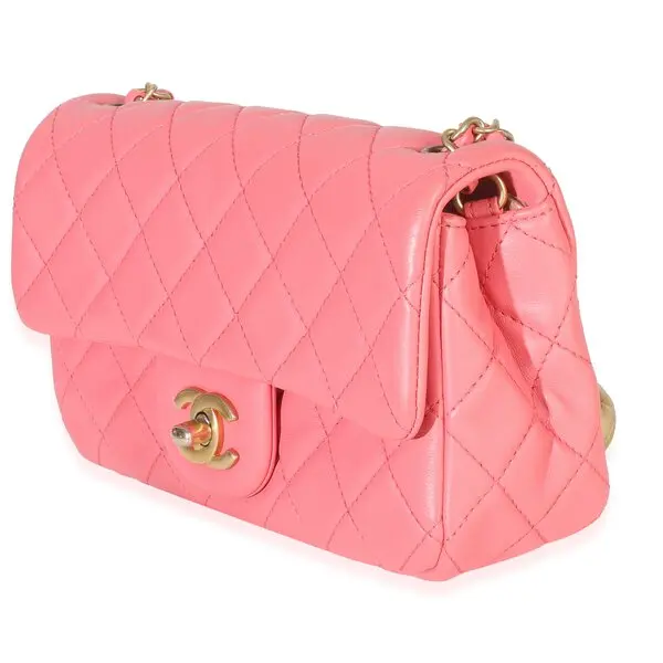 Chanel Quilted Lambskin Pearl Crush Rectangular Flap Bag