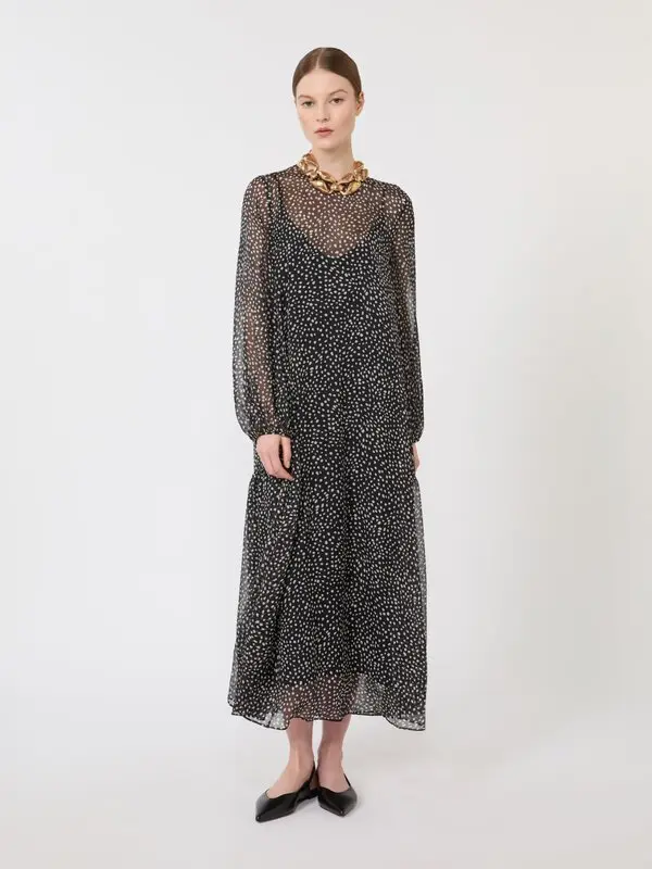Max Mara Printed Chiffon Long Dress