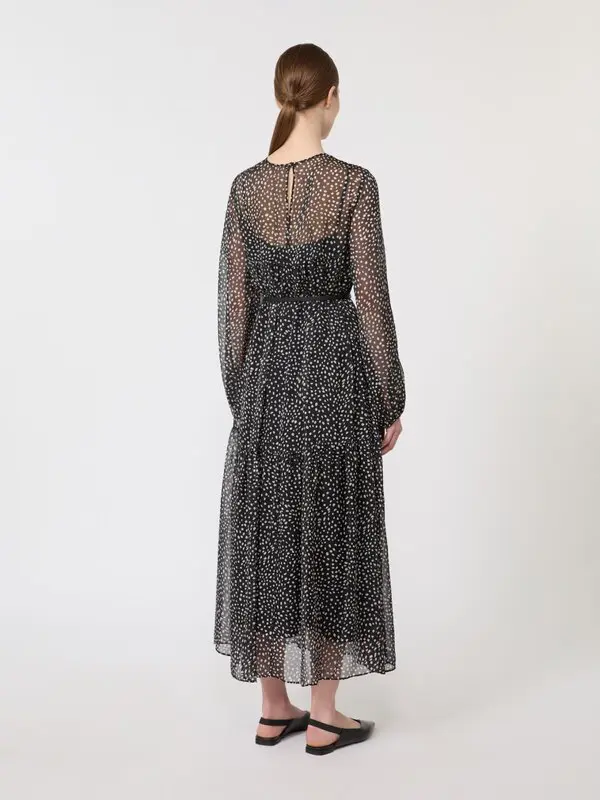Max Mara Printed Chiffon Long Dress