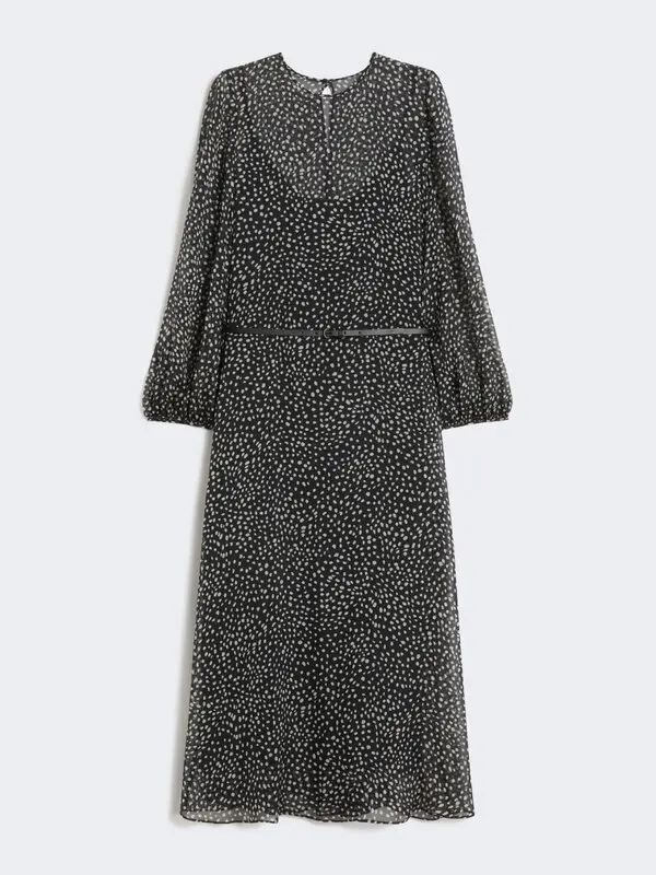 Max Mara Printed Chiffon Long Dress