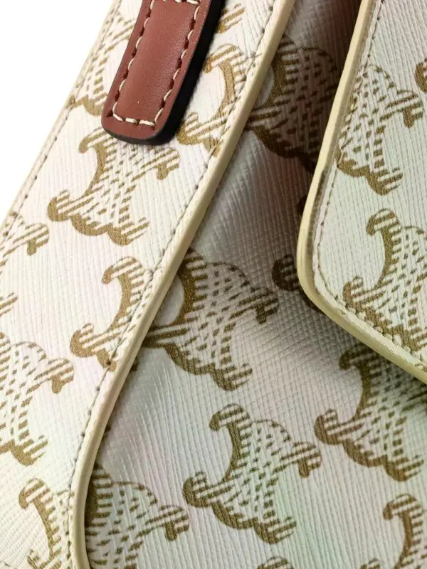 Celine Triomphe East-west Coated Canvas Shoulder Bag - Neutrals