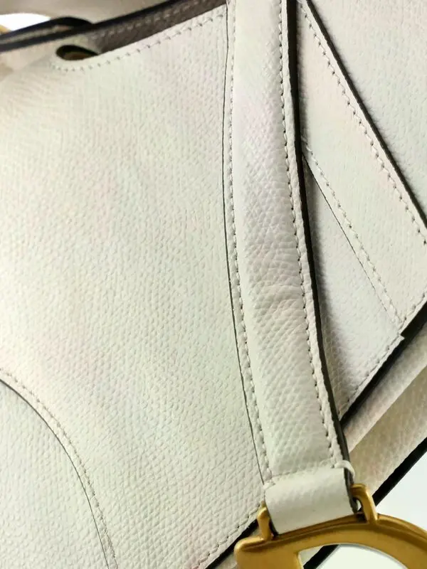 Dior Saddle Handbag Leather Mini Shoulder Bag - Neutrals