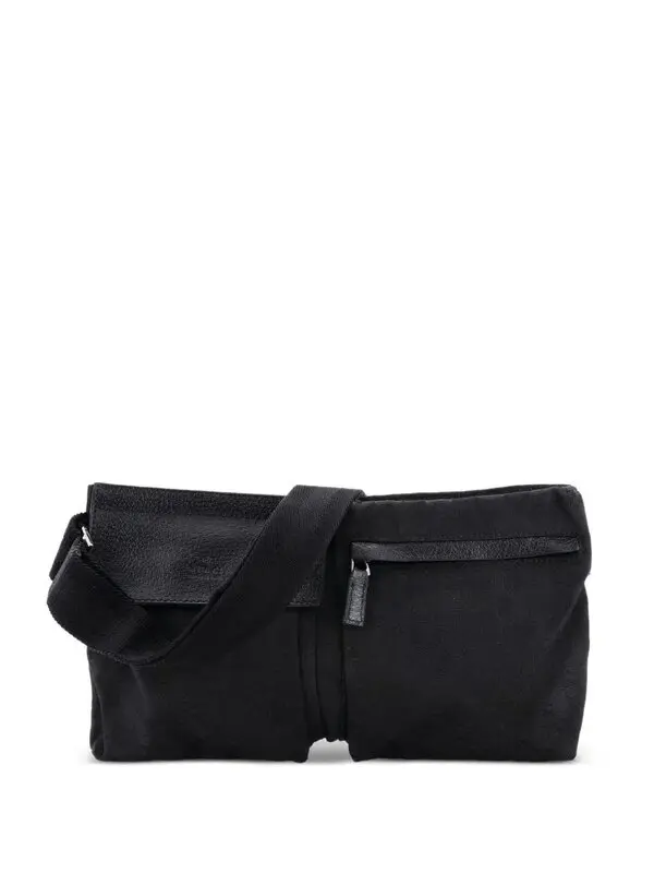 Gucci Vintage Double Gg Canvas Belt Bag - Black
