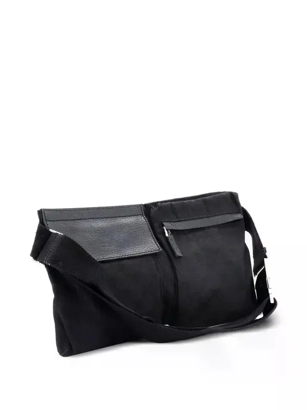 Gucci Vintage Double Gg Canvas Belt Bag - Black