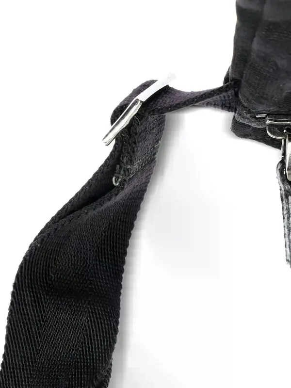 Gucci Vintage Double Gg Canvas Belt Bag - Black