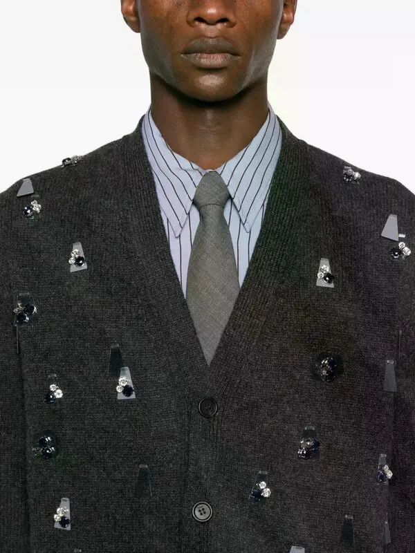 Fendi Crystal-embellished Button-up Cardigan