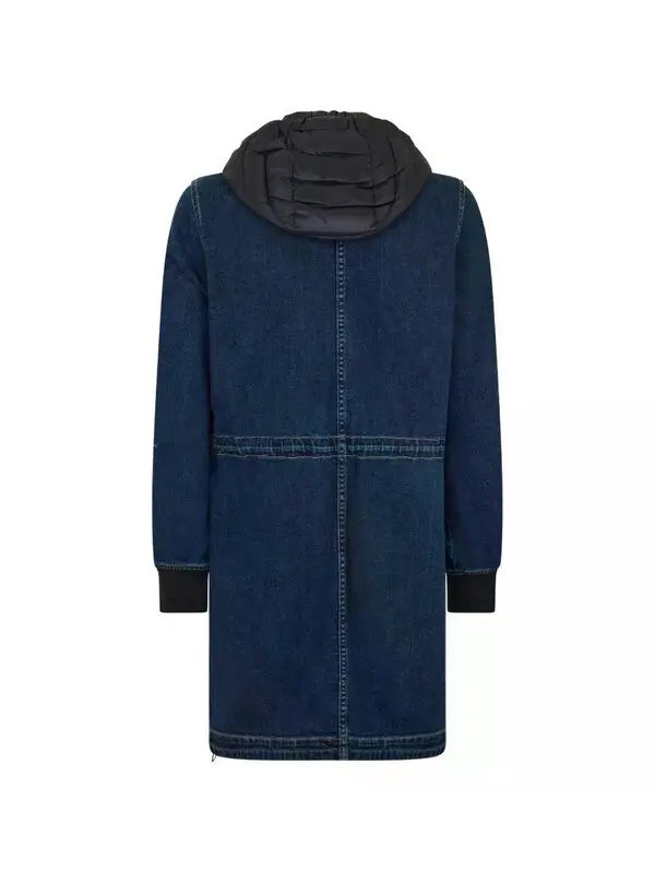 MOORER Hooded Zip-up Denim Coat