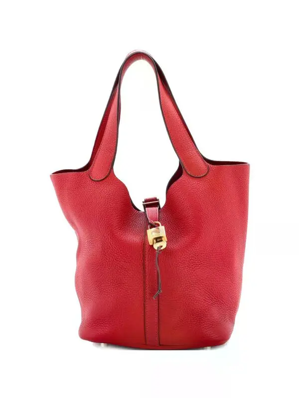 Hermès Picotin Lock Clemence Mm Bucket Bag - Red
