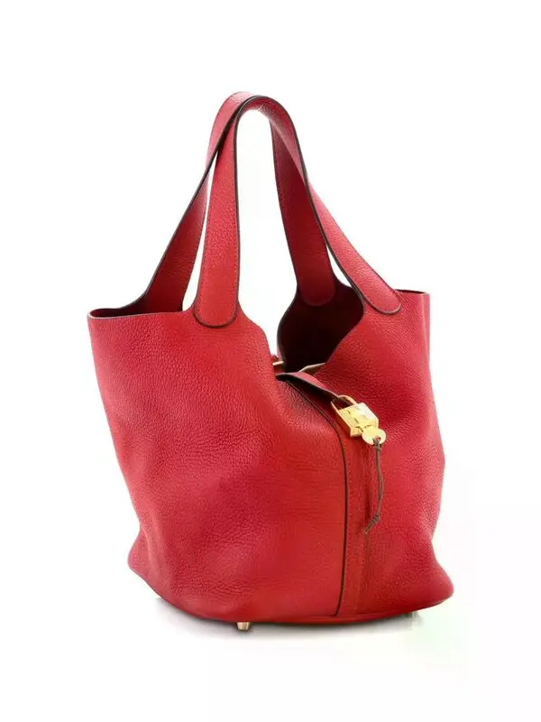 Hermès Picotin Lock Clemence Mm Bucket Bag - Red