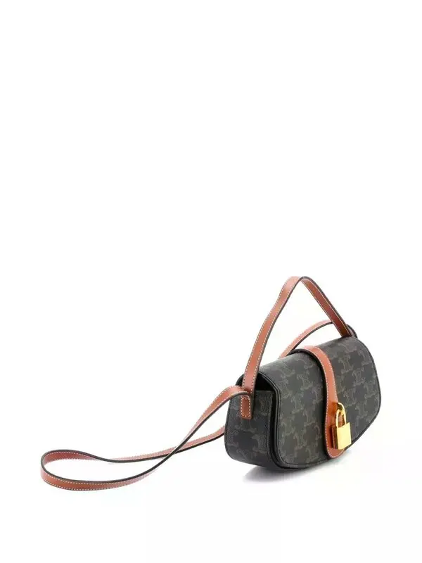 Celine Tabou Clutch With Strap Triomphe Coated Canvas - Brown