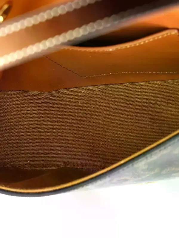 Celine Tabou Clutch With Strap Triomphe Coated Canvas - Brown