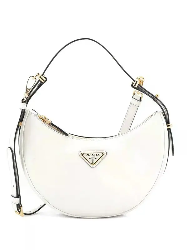 Prada Arque Half Moon Small Hobo Bag - White