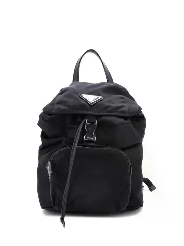 Prada Single Buckle Pocket Tessuto Small Backpack