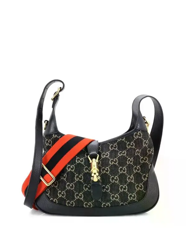 Gucci Jackie 1961 Gg Denim Small Hobo Bag - Black