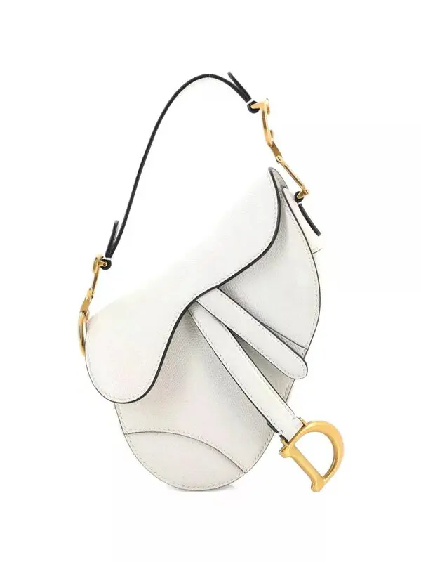 Dior Saddle Handbag Leather Mini Shoulder Bag - White