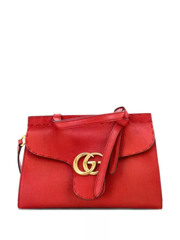 Gucci Gg Marmont Top Handle Mini Satchel - Red