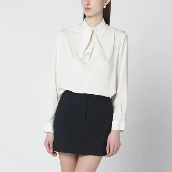 Max Mara Silk Charmeuse Blouse - Beige
