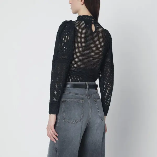 Isabel Marant Étoile Dahara Openwork Knit Top - Black