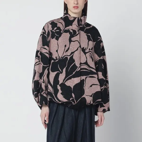 Dries Van Noten Jacket With Floral Jacquard Texture - Black