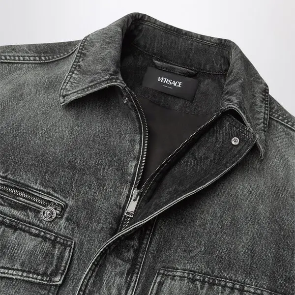 Versace Denim Blouson Jacket - Grey