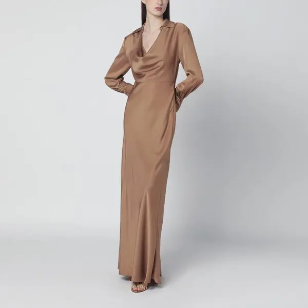 Simkhai Adelle Draped Satin Maxi Dress